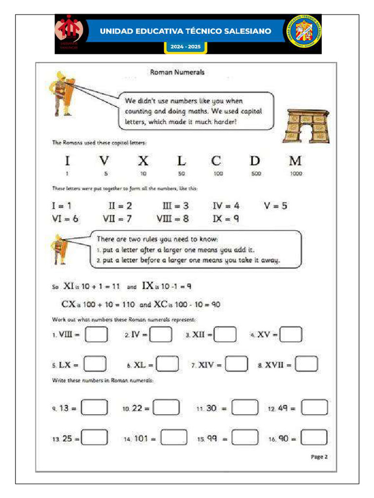 Roman Numerals 8EGB 2025 | PDF