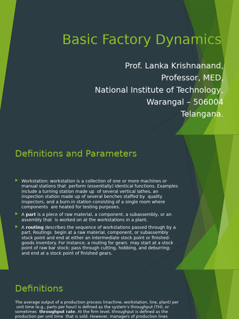 Basic Factory Dynamics | PDF | Inventory | Applied Mathematics