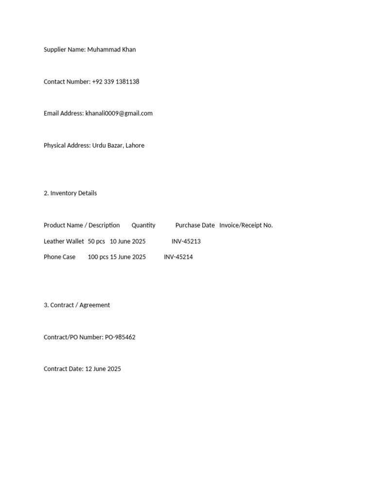 Supplier Name - WPS Office | PDF