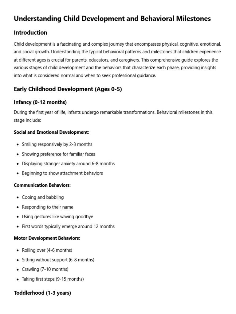 Child Development Milestones Guide | PDF | Child Development | Toddler