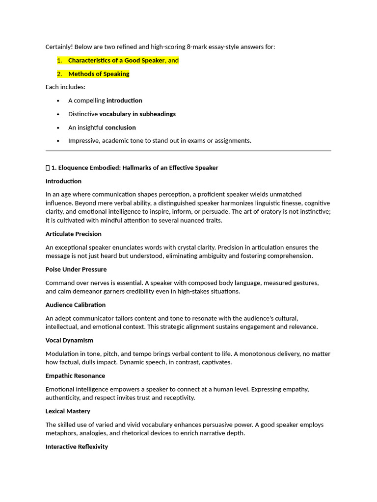 8 Mark Functional English | PDF | Public Speaking | Rhetoric