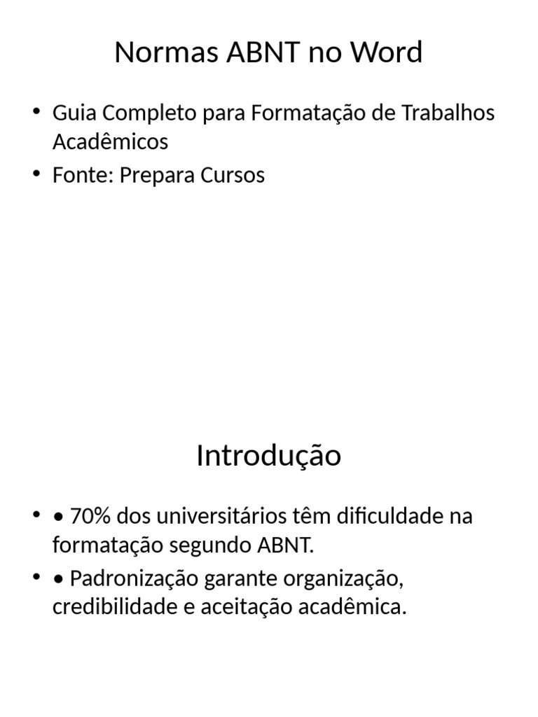 Normas ABNT para Formatação no Word | PDF