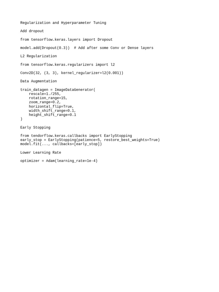 Regularization and Hyperparameter Tuning | PDF