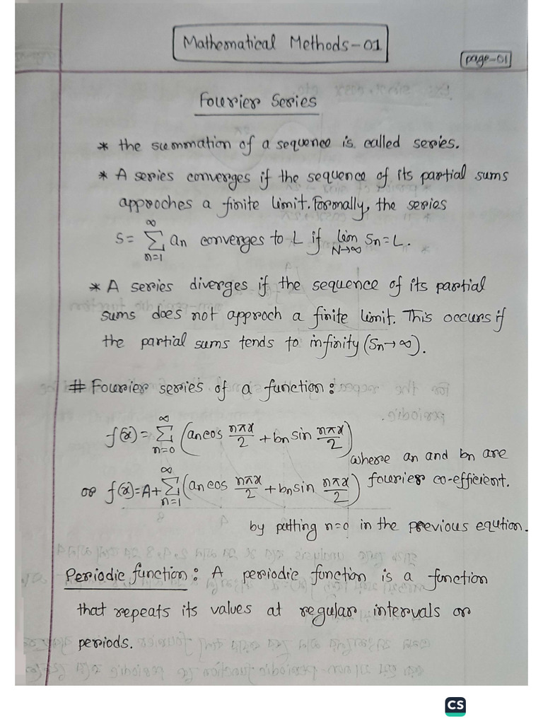 Mathematical Methods Class - 01 | PDF