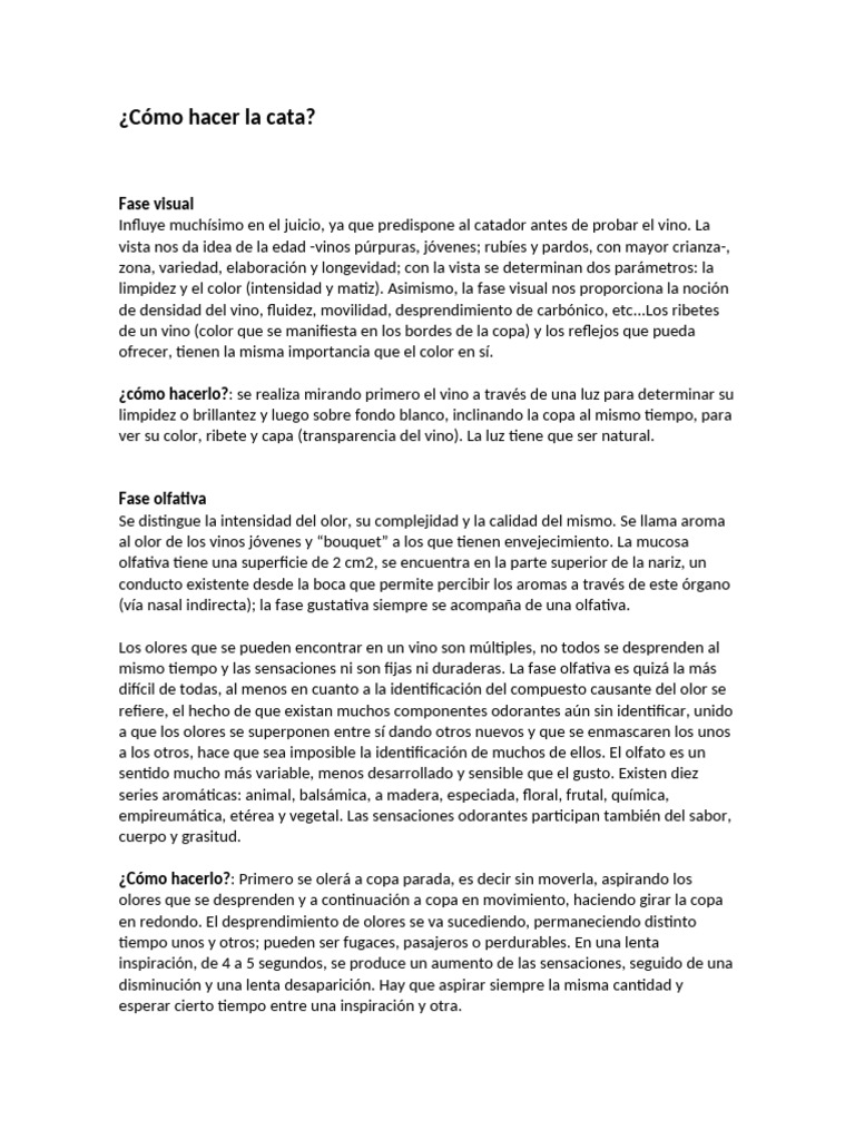 Como Catar | PDF | Vino | Gusto
