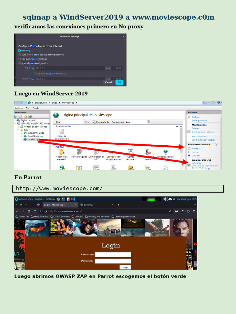 Inyección SQL en www.moviescope.com | PDF | SQL | Contraseña