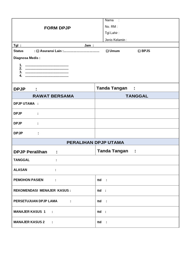 Form Pengalihan DPJP | PDF