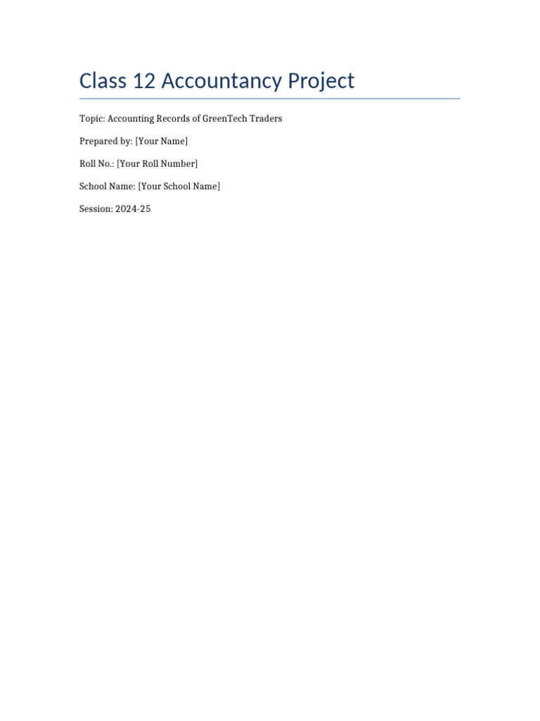 Accountancy Project Class12 | PDF