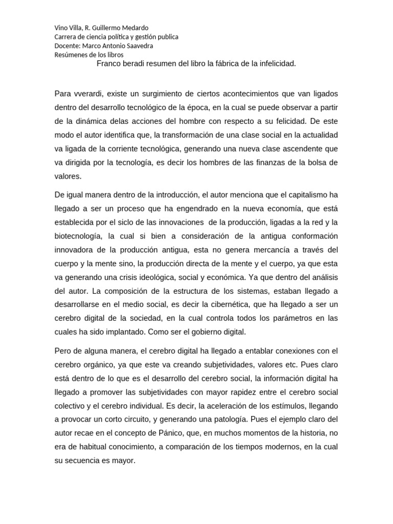 Franco Verardi | PDF | Mente | Felicidad