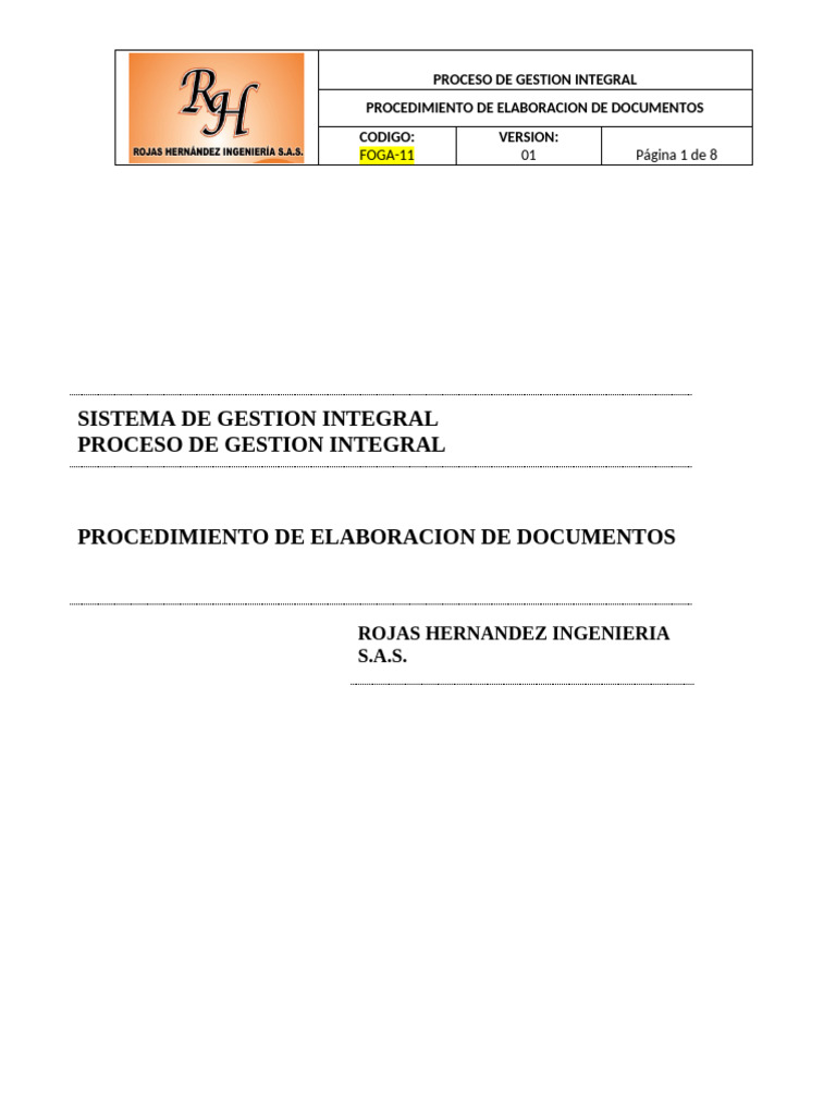Procedimiento para Elaborar Documentos SGI | PDF