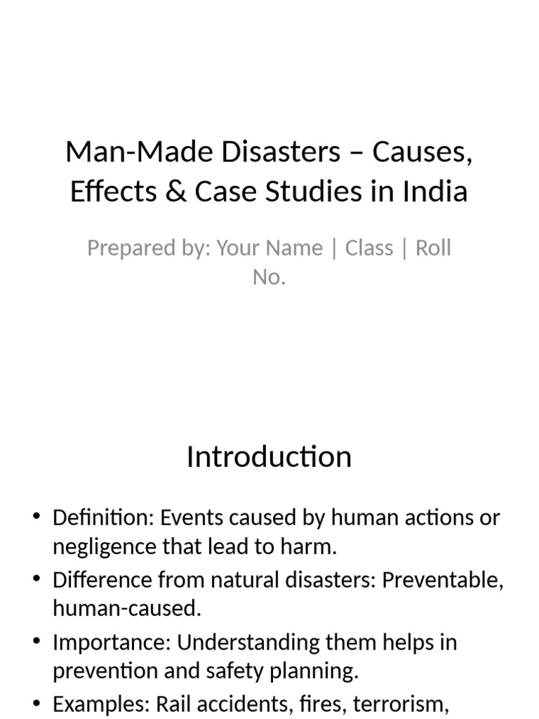 Man-Made Disasters in India: Overview | PDF | Safety | Occupational ...