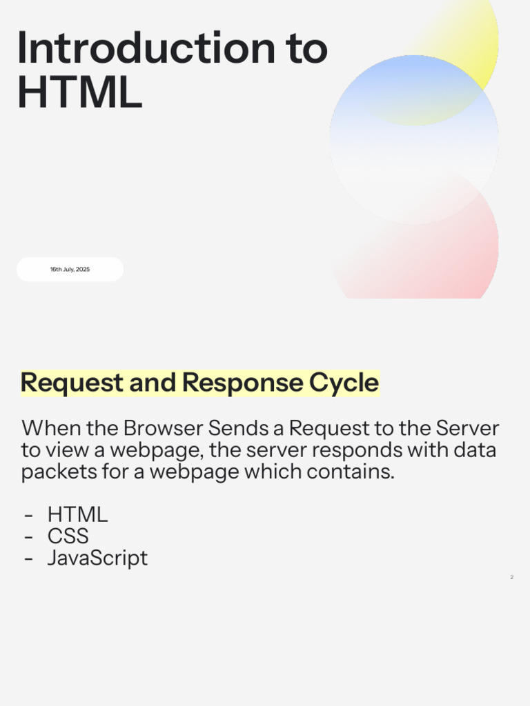Introduction To HTML | PDF