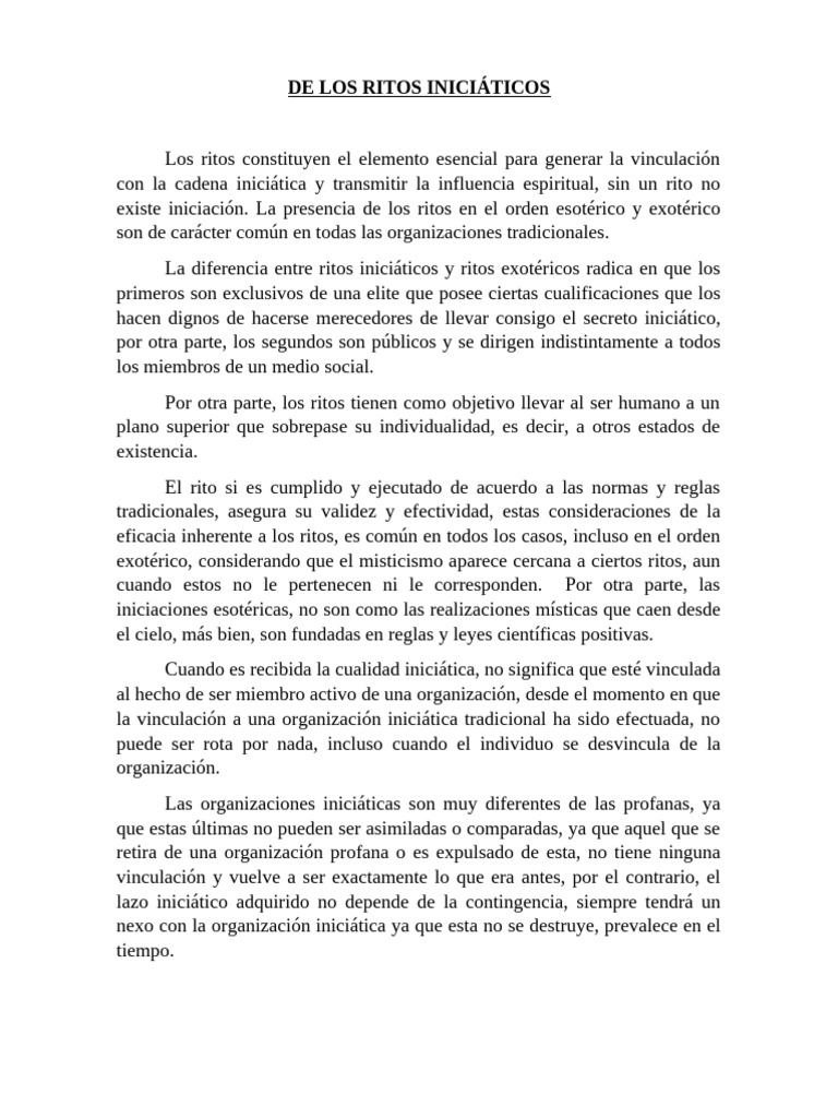 de Los Ritos Iniciáticos | PDF
