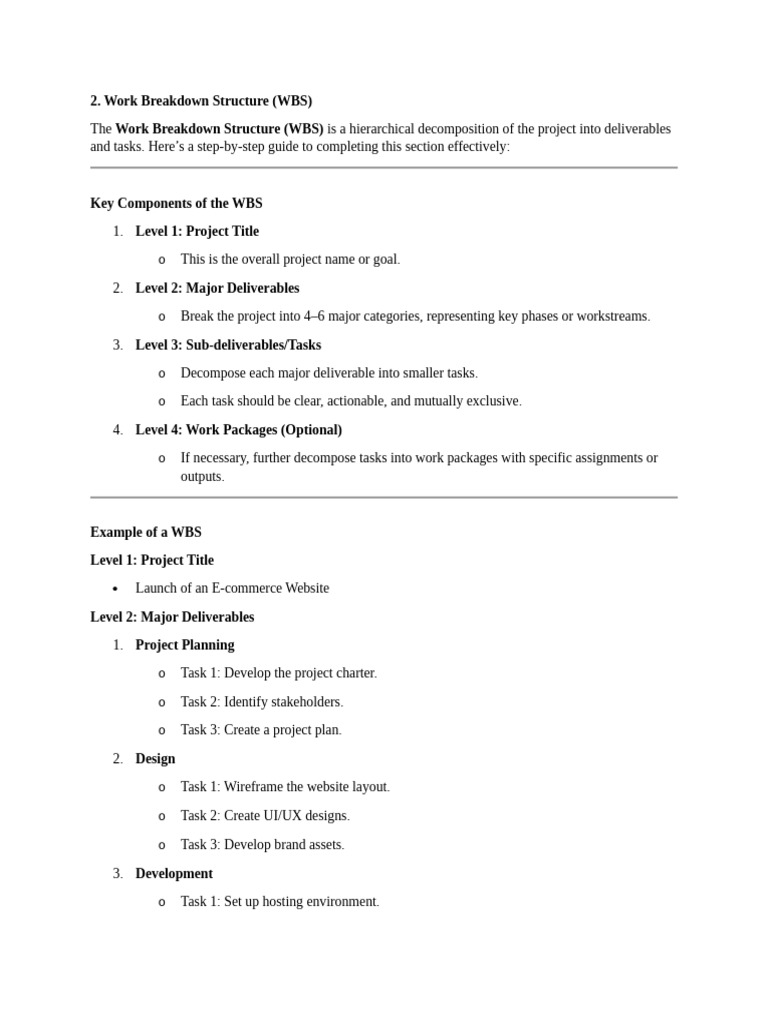 Work Breakdown Structure | PDF | Computing | Systems Engineering