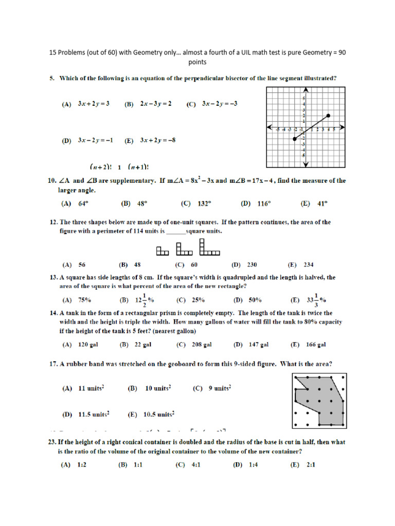 8-4-21 Problems With Geometry Only | PDF