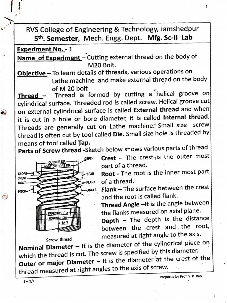 Cutting External Thread | PDF