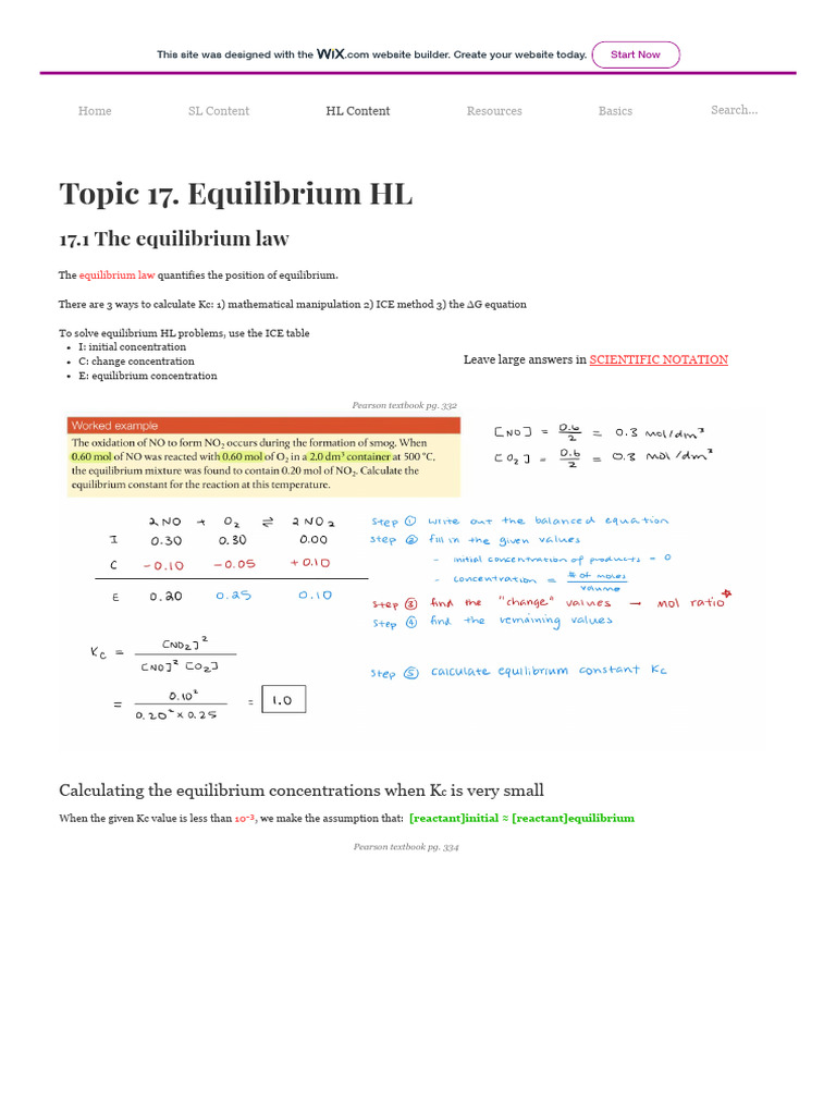Equilibrium HL - IB Chemistree | PDF | Chemical Equilibrium | Physical ...