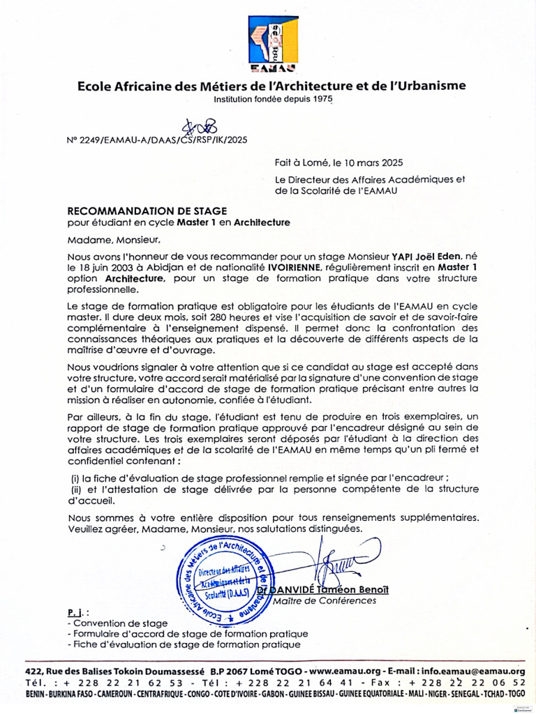 Recommandation de Stage | PDF