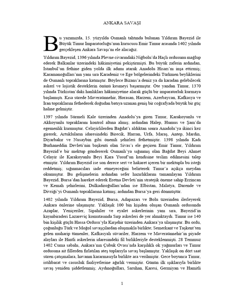 Ankara Savasi | PDF
