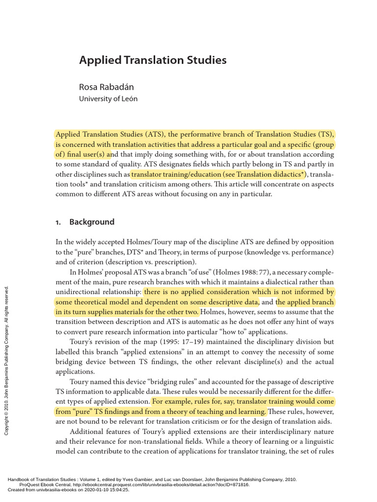 Overview of Applied Translation Studies | PDF | Usability | Information