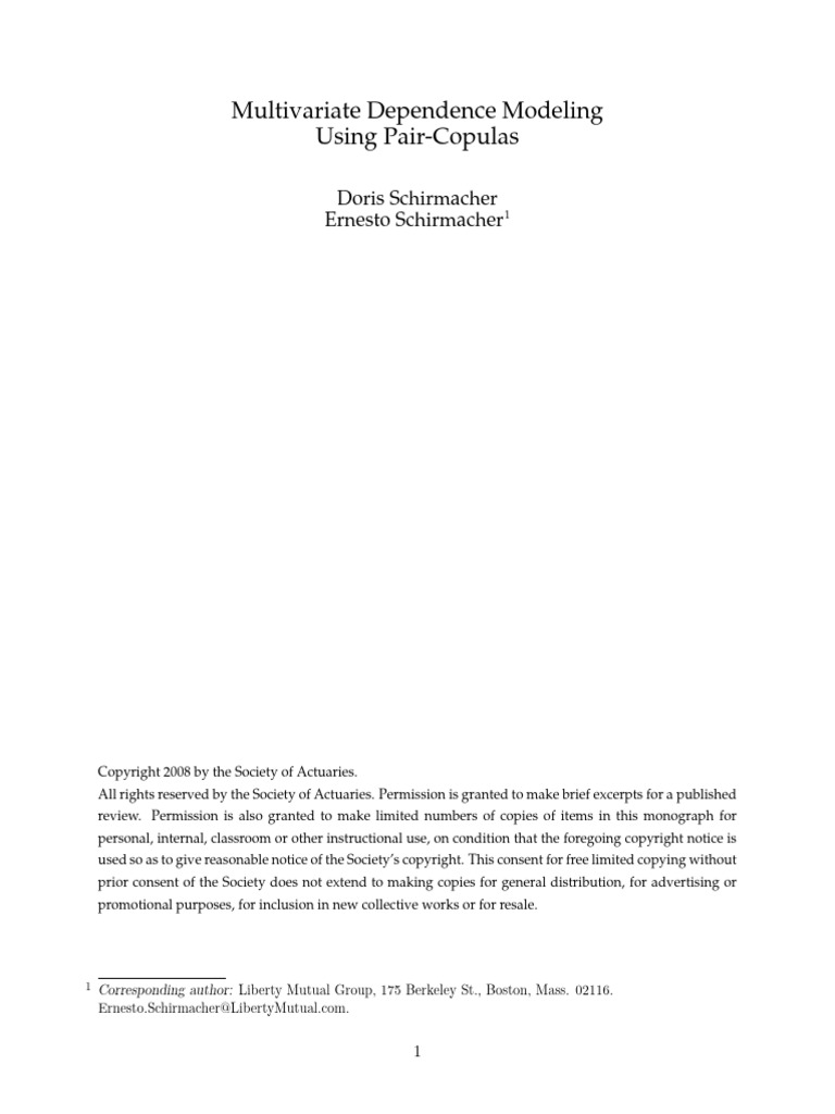 Multivariate Dependence Modeling Using Pair-Copulas | PDF | Variance | Statistical Analysis