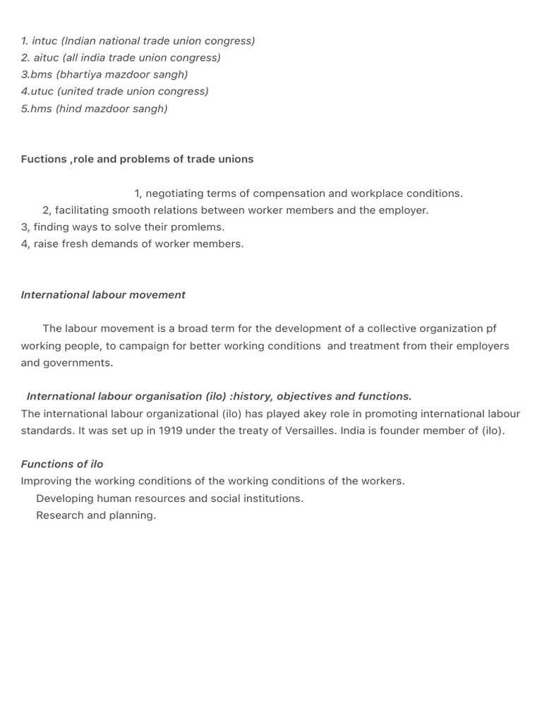 Intuc (Indian National Trade Union Congress) | PDF