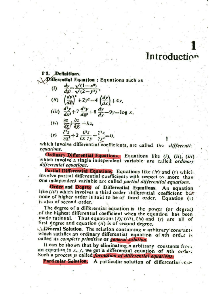 Formation of ODE | PDF