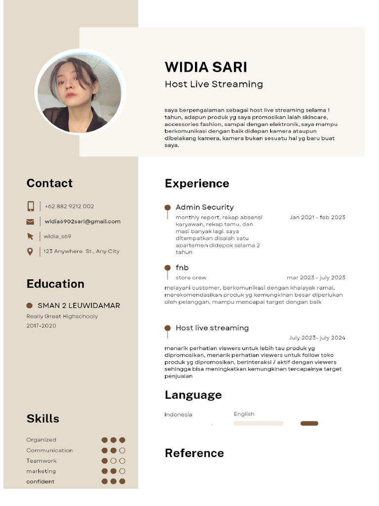CV Widia Sari | PDF
