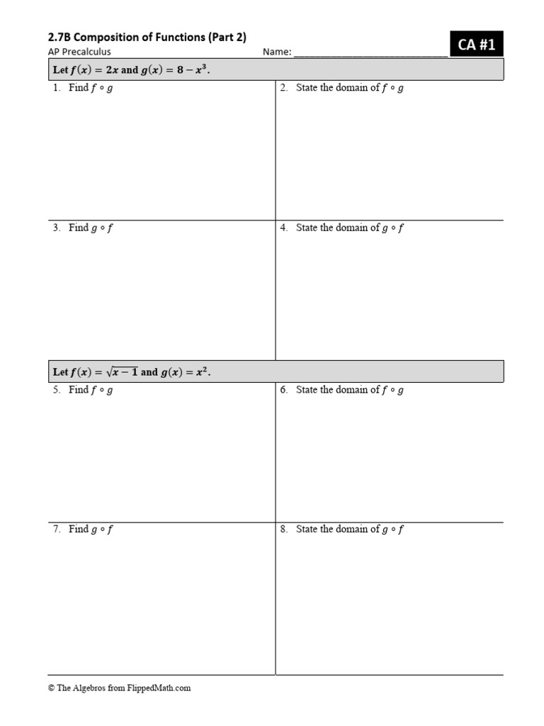 Composition of Functions: Part 2 | PDF