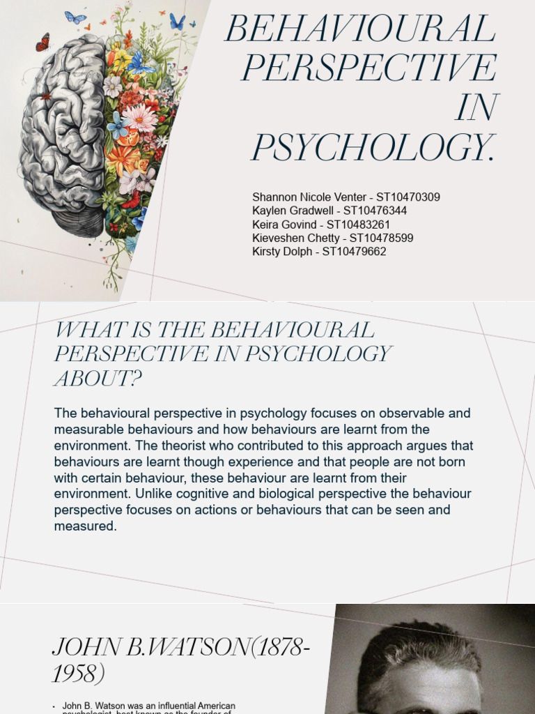 Behavioural Perspective | PDF | Behaviorism | Psychology