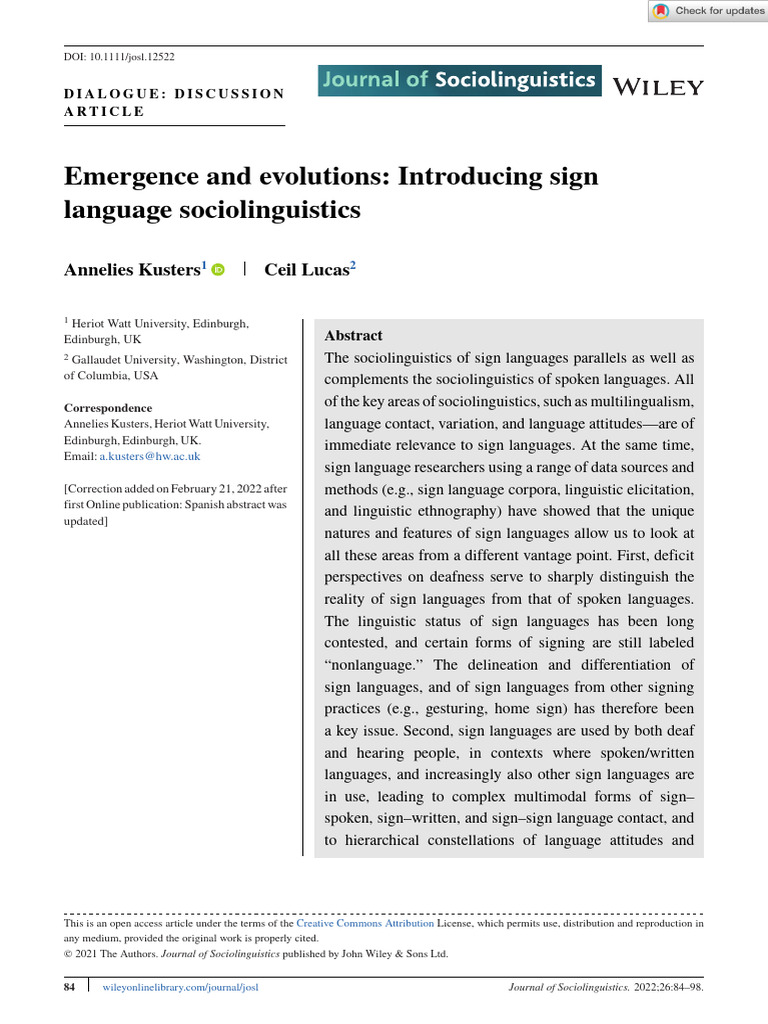 Journal of Sociolinguistics - 2022 - Kusters - Emergence and Evolutions ...