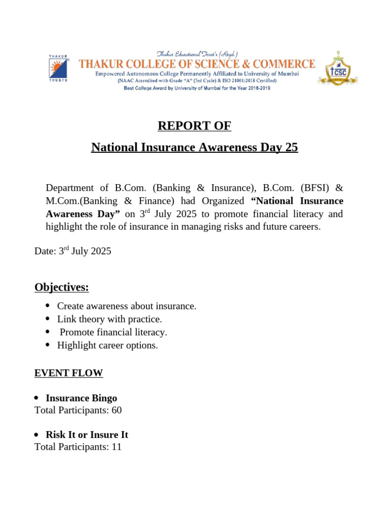 National Insurance Awareness Day 25 | PDF