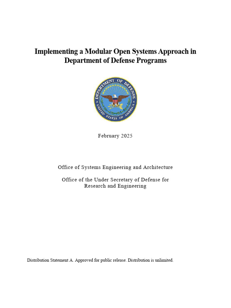 Implementing A Modular Open SystemsApproach in Department of Defense Programs | PDF | Modular ...