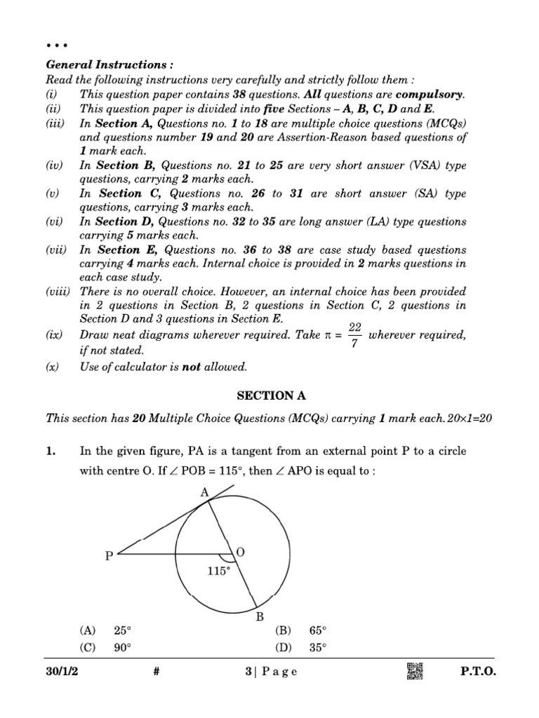 Math Question Paper 2 | PDF