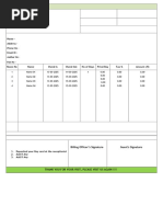 Hotel Bill Format in Word | PDF