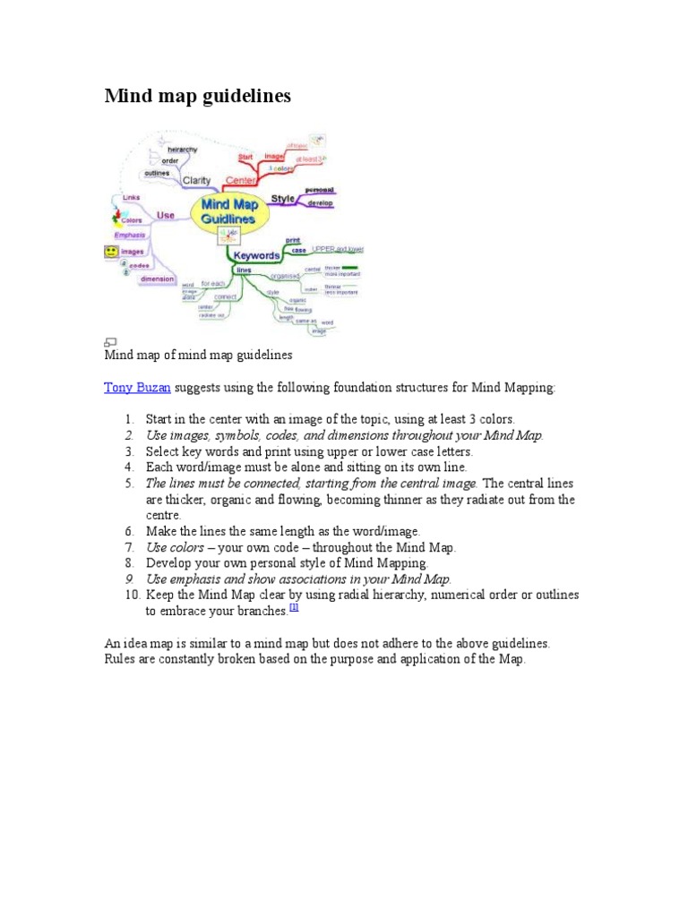 Mind Map Guidelines | PDF