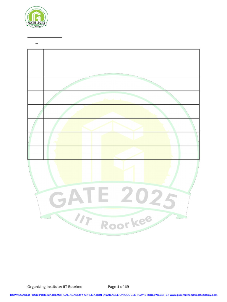 Gate 2025 Question Paper With Answer Key | PDF | Matrix (Mathematics ...