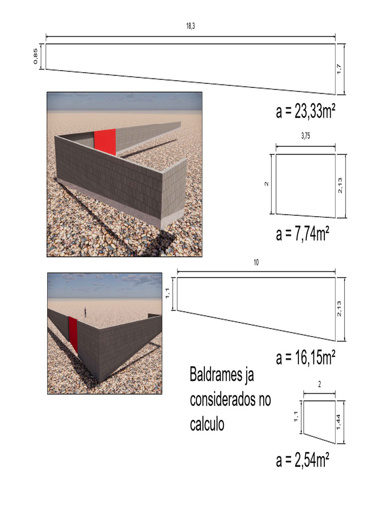 Calculo de Metragem Arrimo Alex-Model | PDF