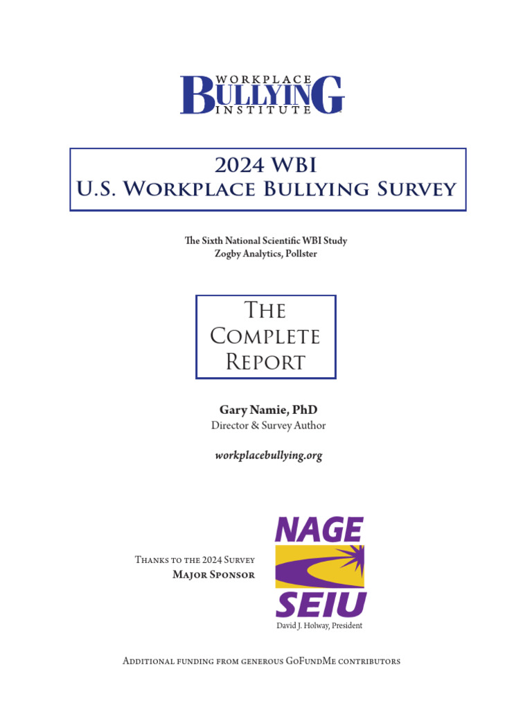 2024 WBI Survey: Workplace Bullying Stats | PDF | Bullying | Workplace ...