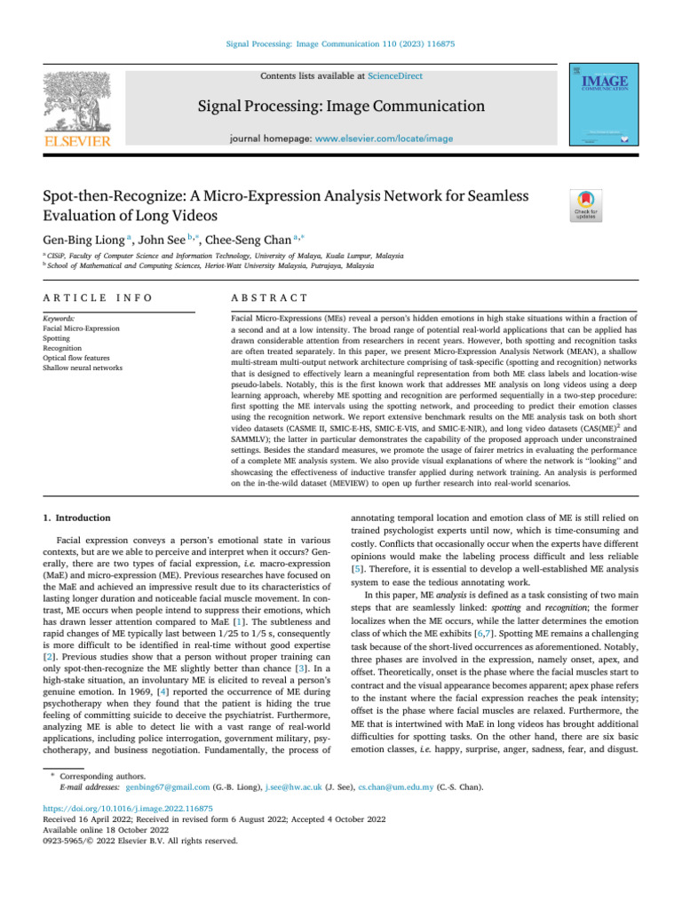 Micro-Expression Analysis in Videos | PDF