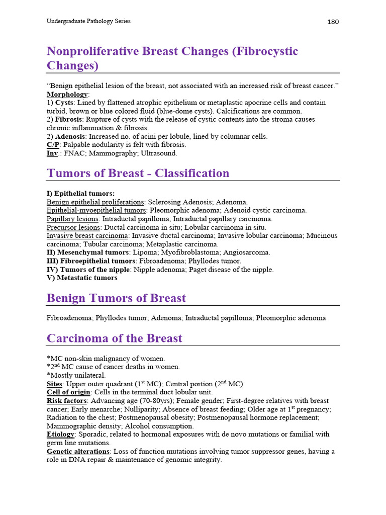 Nonproliferative Breast Changes (Fibrocystic Changes) | PDF | Thyroid ...
