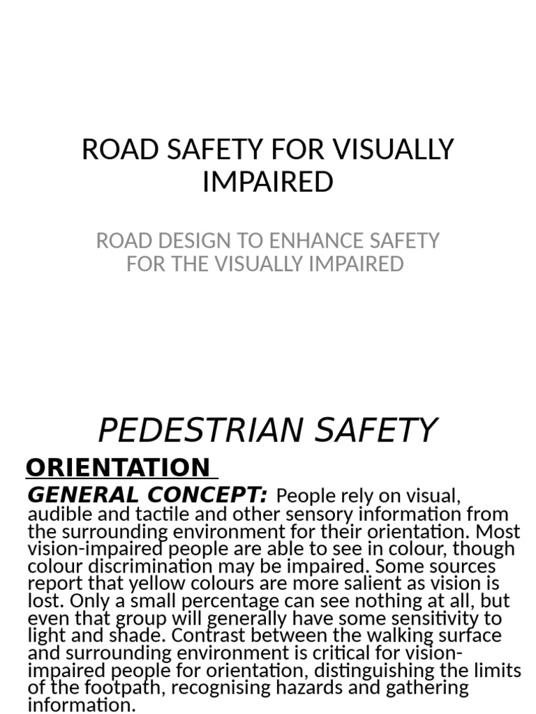 Enhancing Road Safety for the Visually Impaired | PDF | Pedestrian ...
