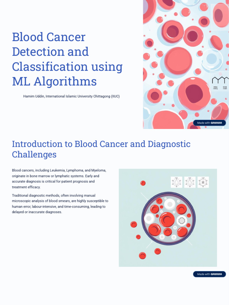 Blood Cancer Detection and Classification Using ML Algorithms | PDF ...