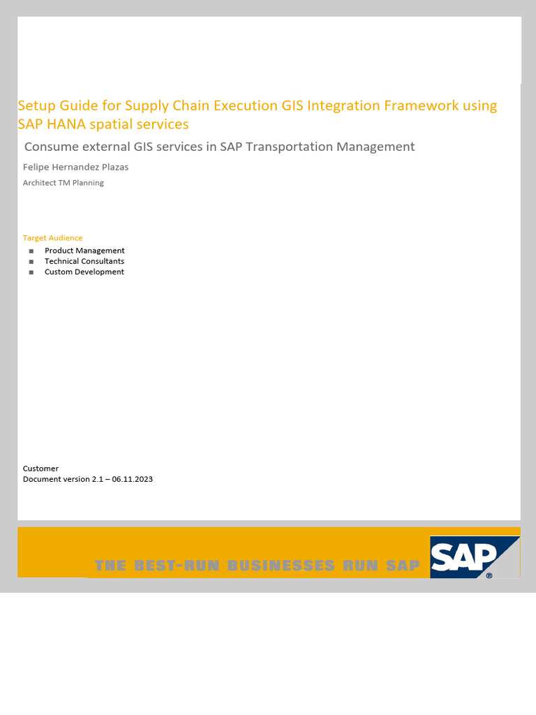 SAP HANA GIS Integration Setup Guide | PDF | Geographic Information ...