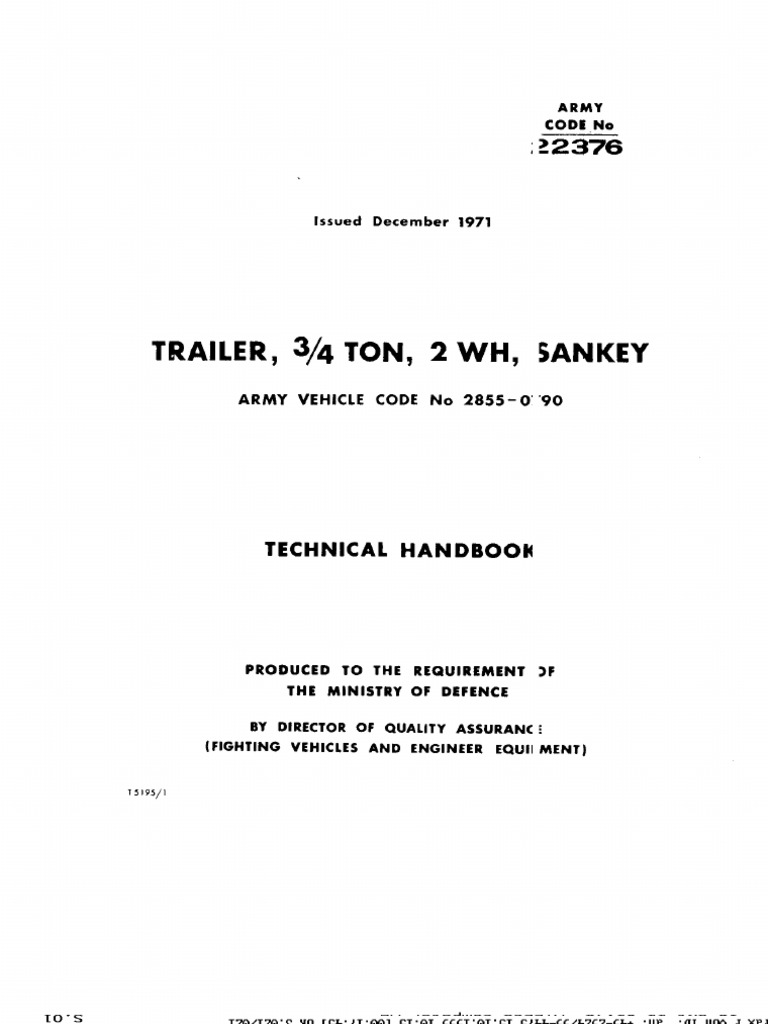 Trailer 3-4 TON SANKEY Technical Handbook | PDF