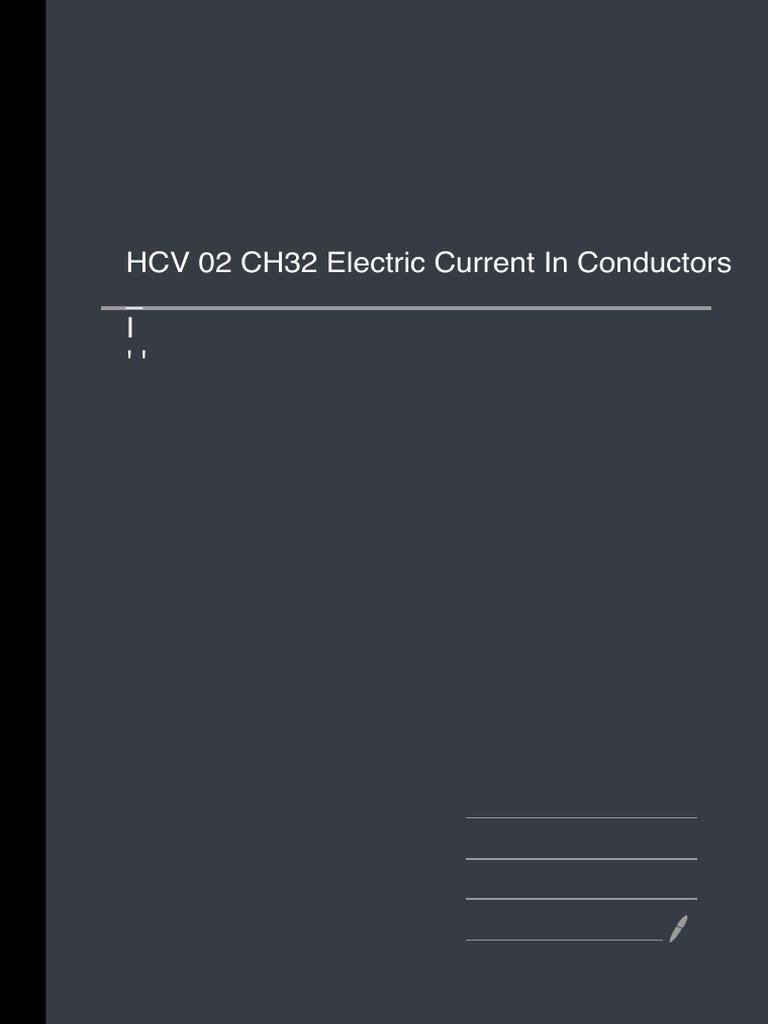 HCV Electric Current in Conductors | PDF