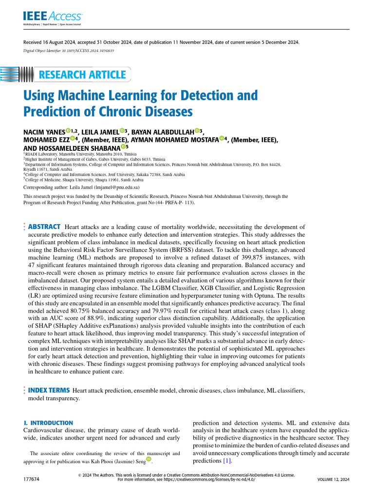 Using Machine Learning For Detection and Prediction of Chronic Diseases ...