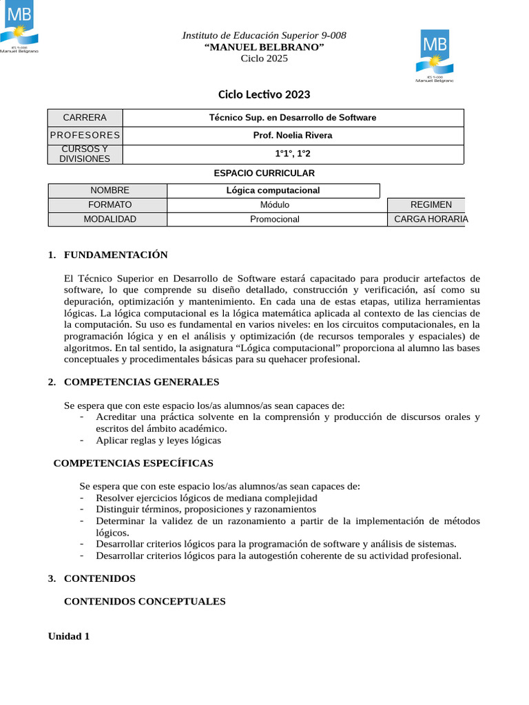 2025-Programa Lógica Computacional | PDF | Proposición | Lógica