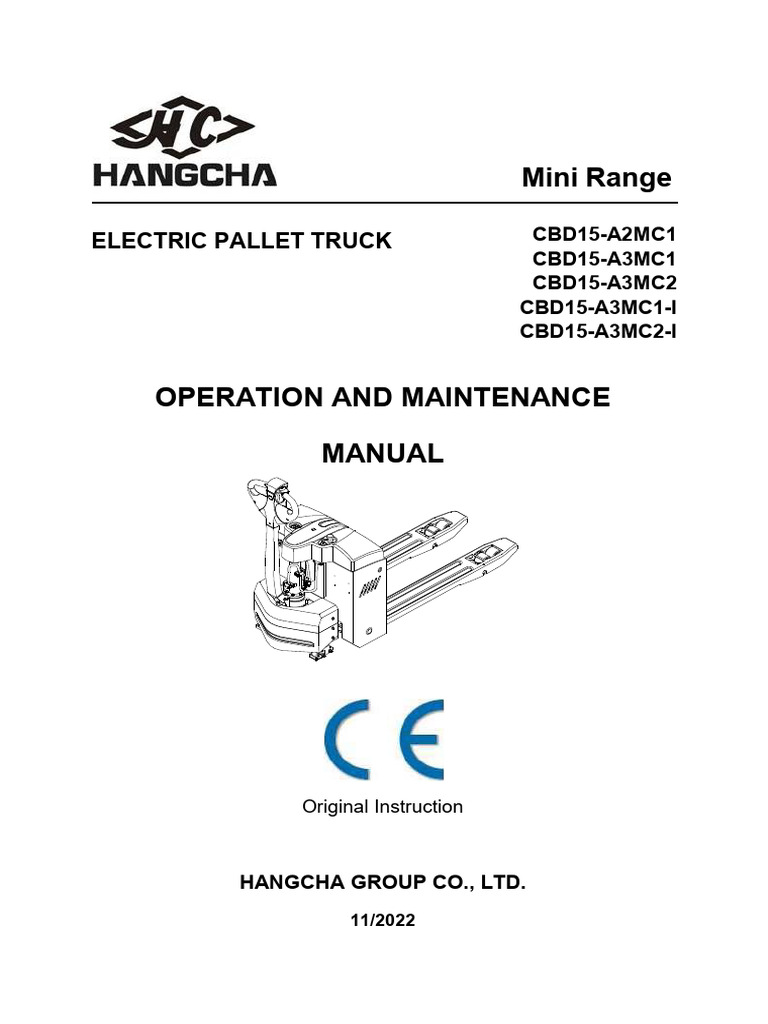 CBD15 Electric Pallet Truck Manual | PDF | Battery Charger | Truck