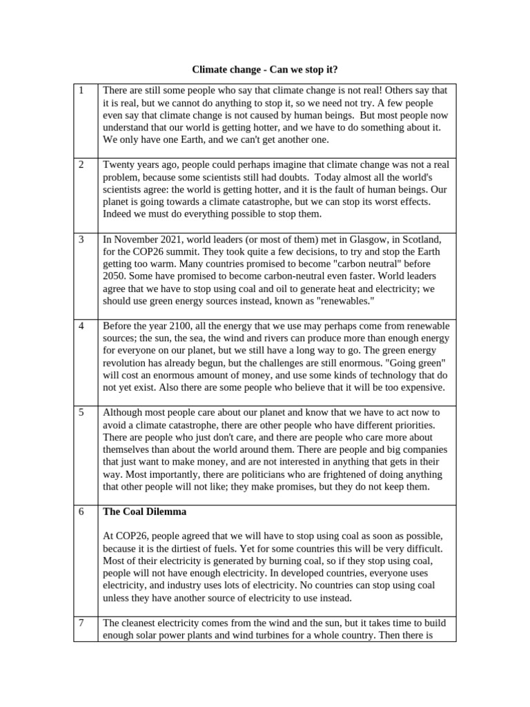 Practice for Final Exam - Climate Change | PDF | Climate Change ...